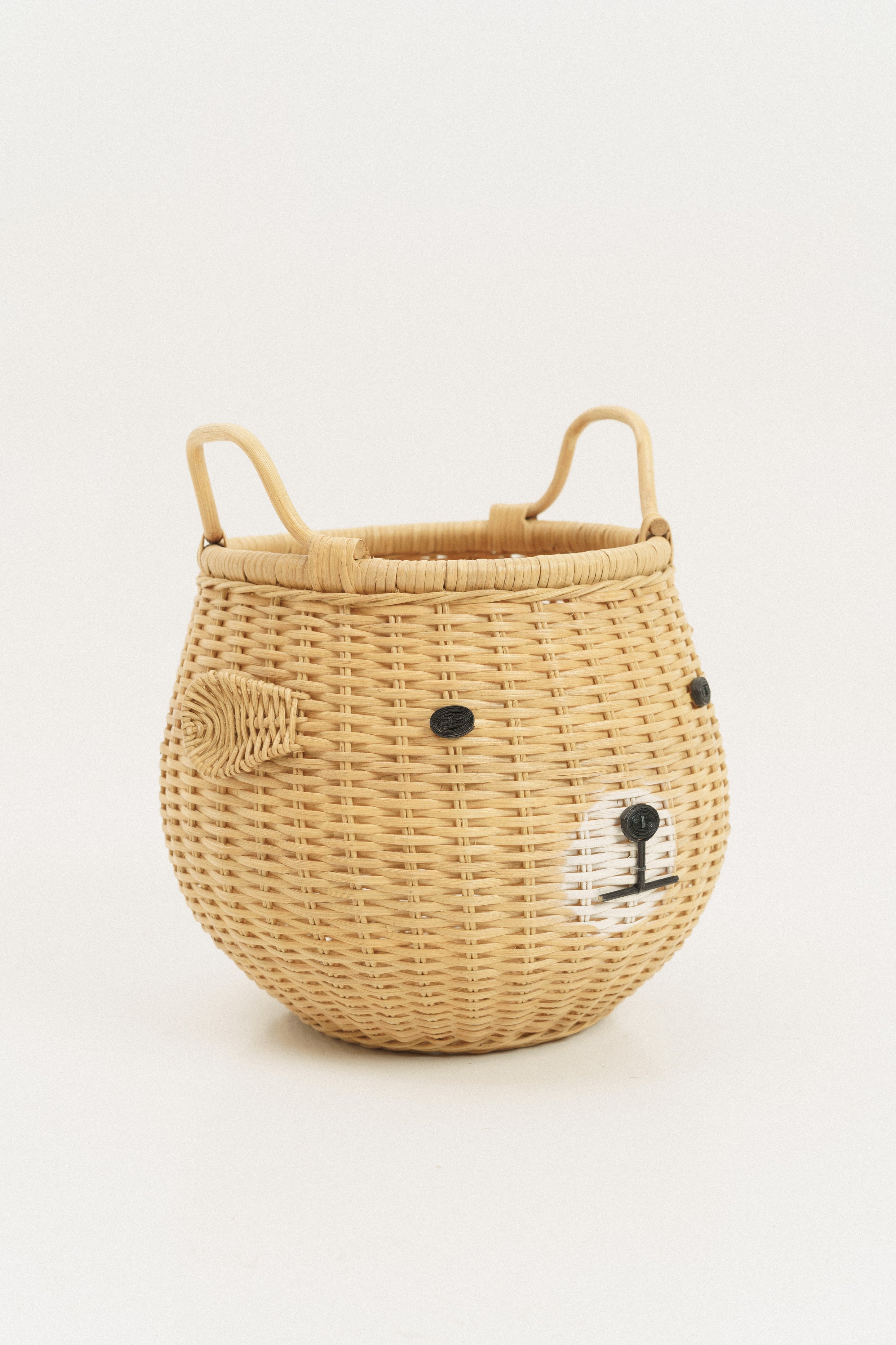 Bobo the Bear Storage Basket: Rattan Toy Storage Basket | Cinta Kids