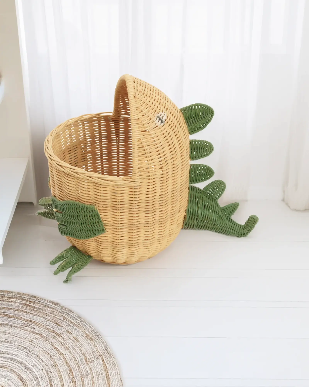 Bobo the Bear Storage Basket: Rattan Toy Storage Basket | Cinta Kids